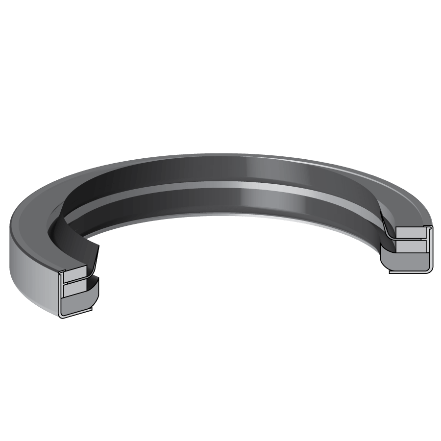 3 x 3.5 x 0.281 Metal Encased Brass/NBR Rod Wiper/Scraper - Inch - 504281